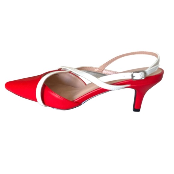 Angel Steps | Shoes | Angel Steps Red And White Crisscross Slingback ...